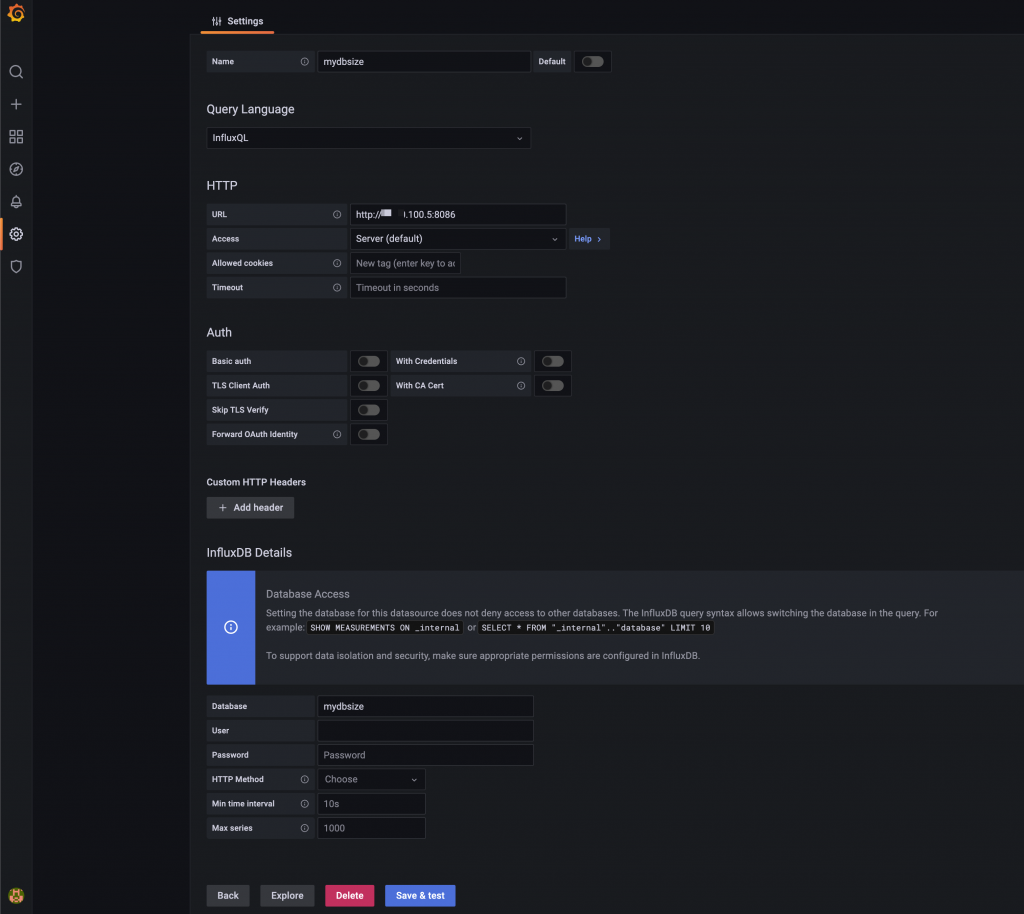 Influxdb Show Real Database Size In Grafana Cipv6 De